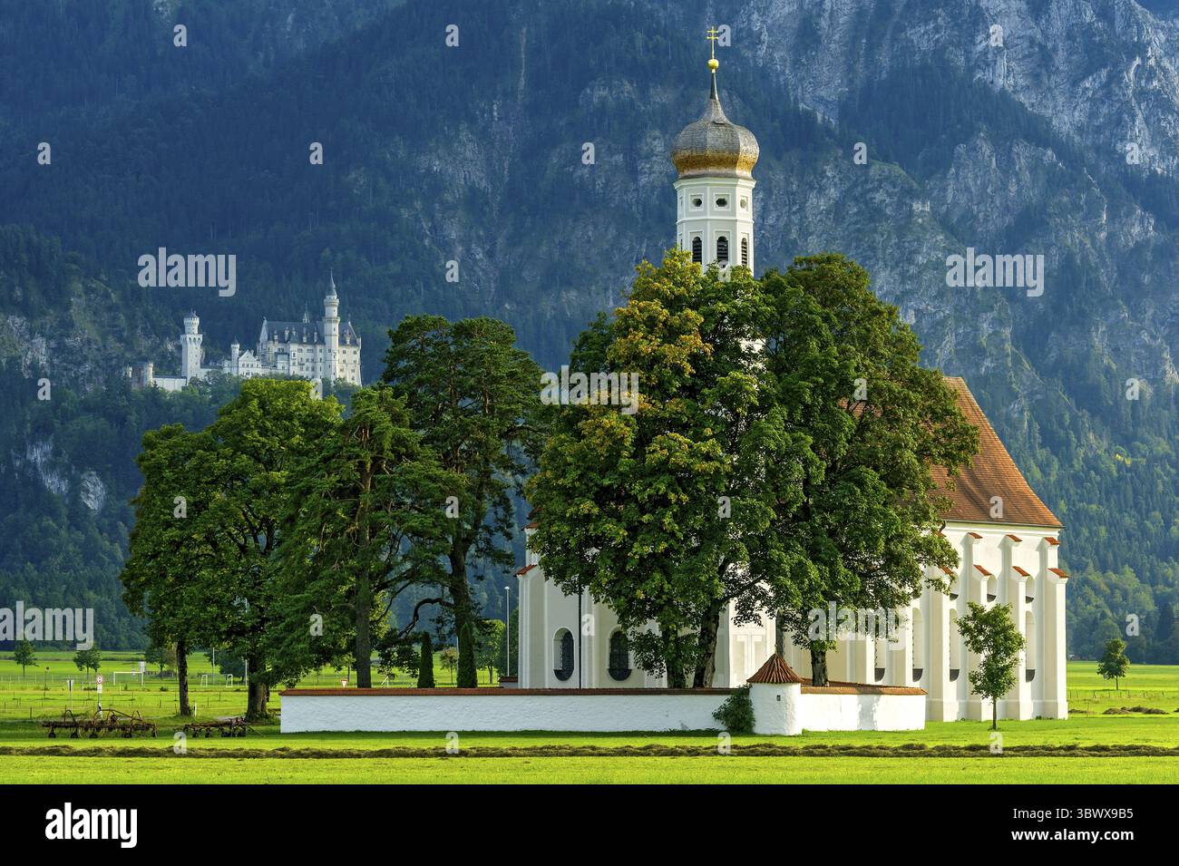 Pilgrimage church of St Coloman, Baroque, Neuschwanstein Castle by King ...