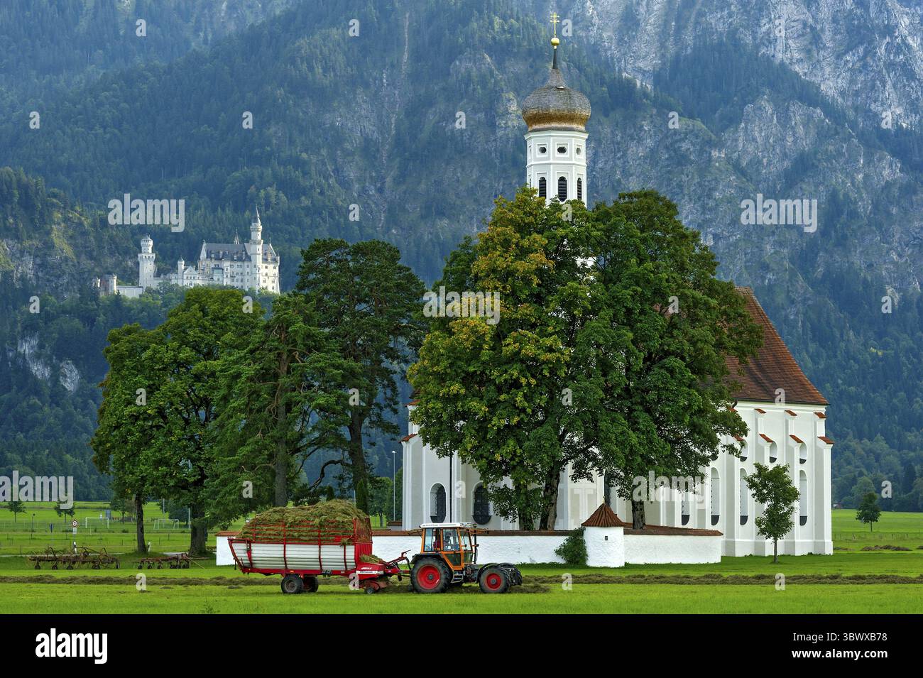 Pilgrimage church of St Coloman, Baroque, Neuschwanstein Castle by King ...