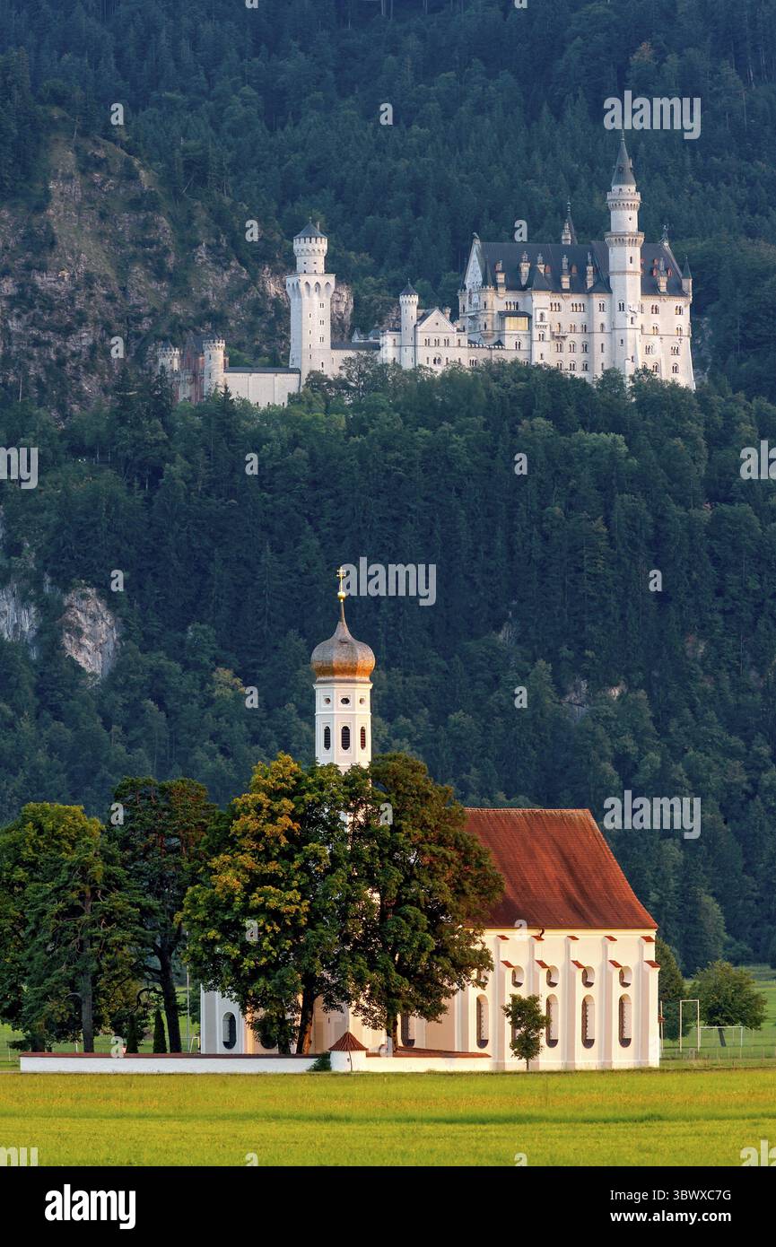 Pilgrimage church of St Coloman, Baroque, Neuschwanstein Castle by King ...