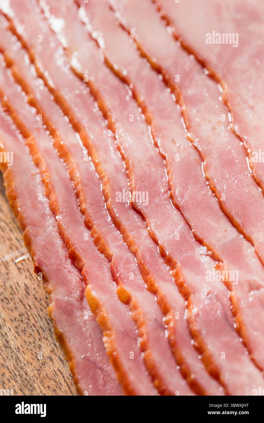 Organic Raw Turkey Bacon Slices Ready to Cook Stock Photo - Alamy