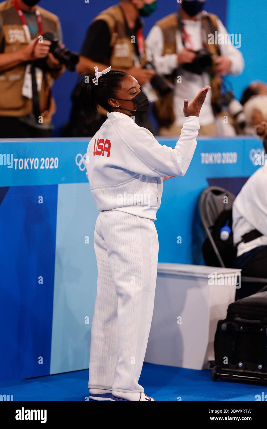 July 27, 2021, Tokyo, Japan: Simone Biles did not perform after the ...