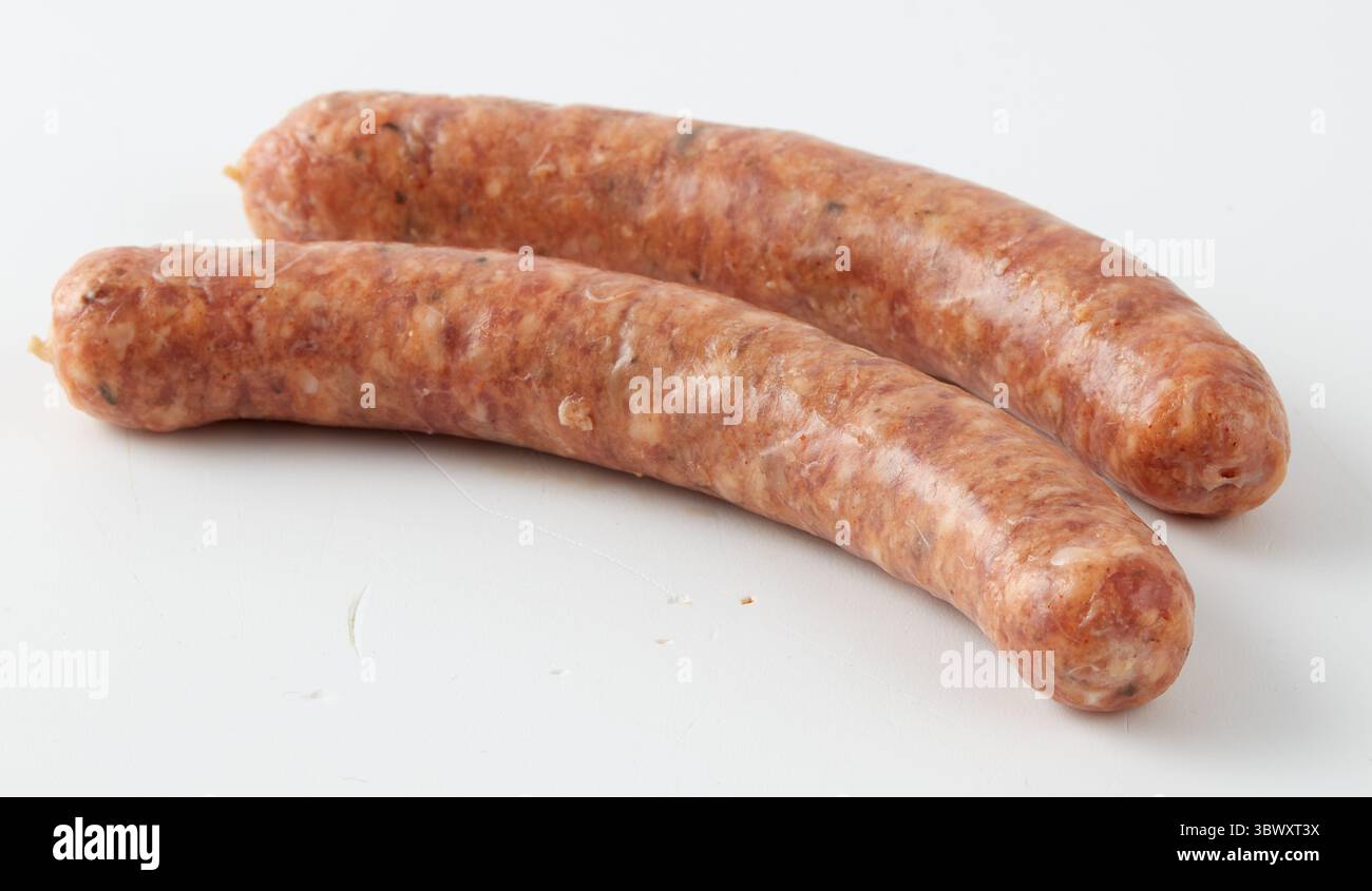 bright red sausage isolated nature background with clipping path Stock ...