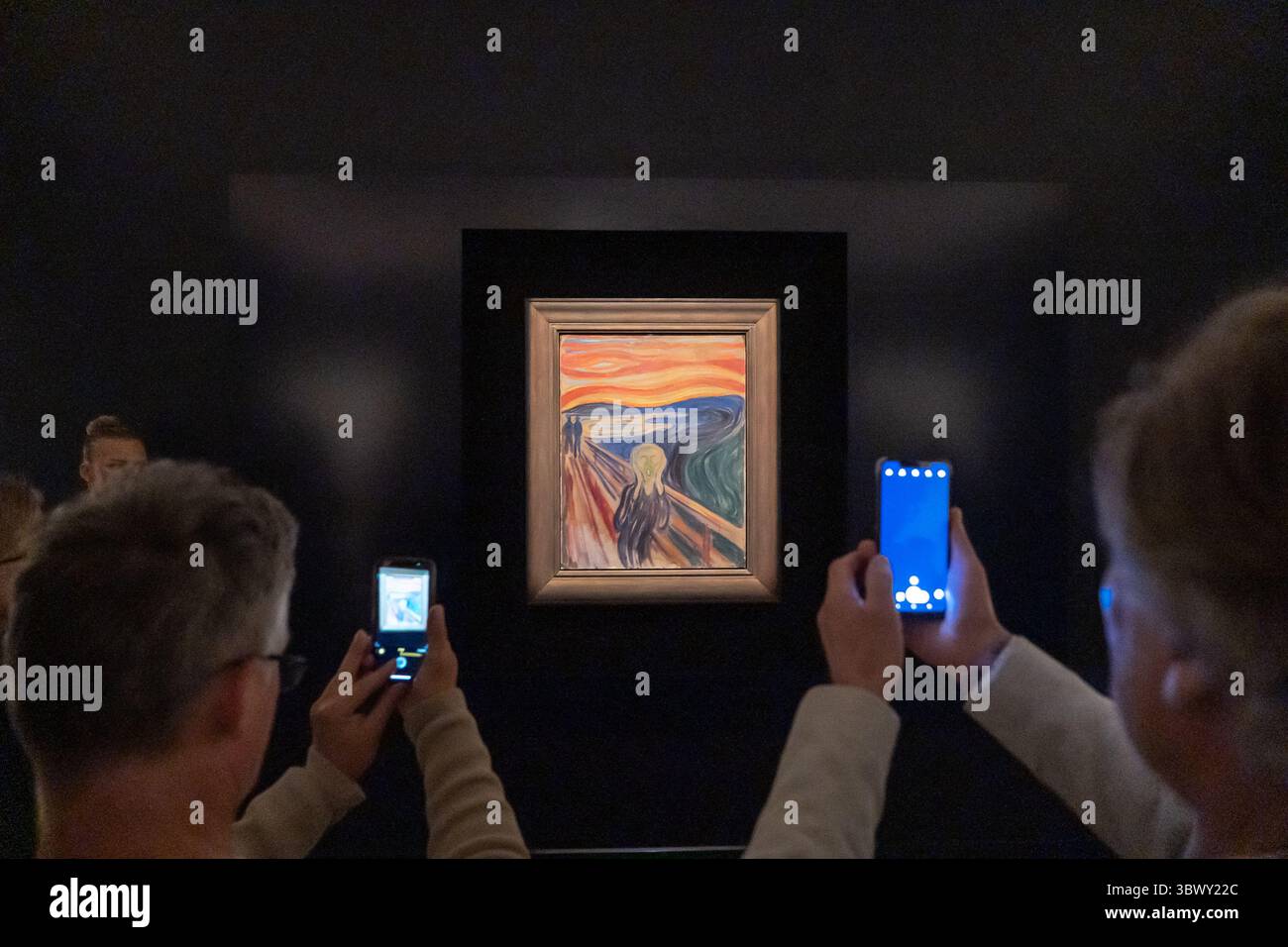 The famous painting by Munch, The Scream, exhibited at the museum ...