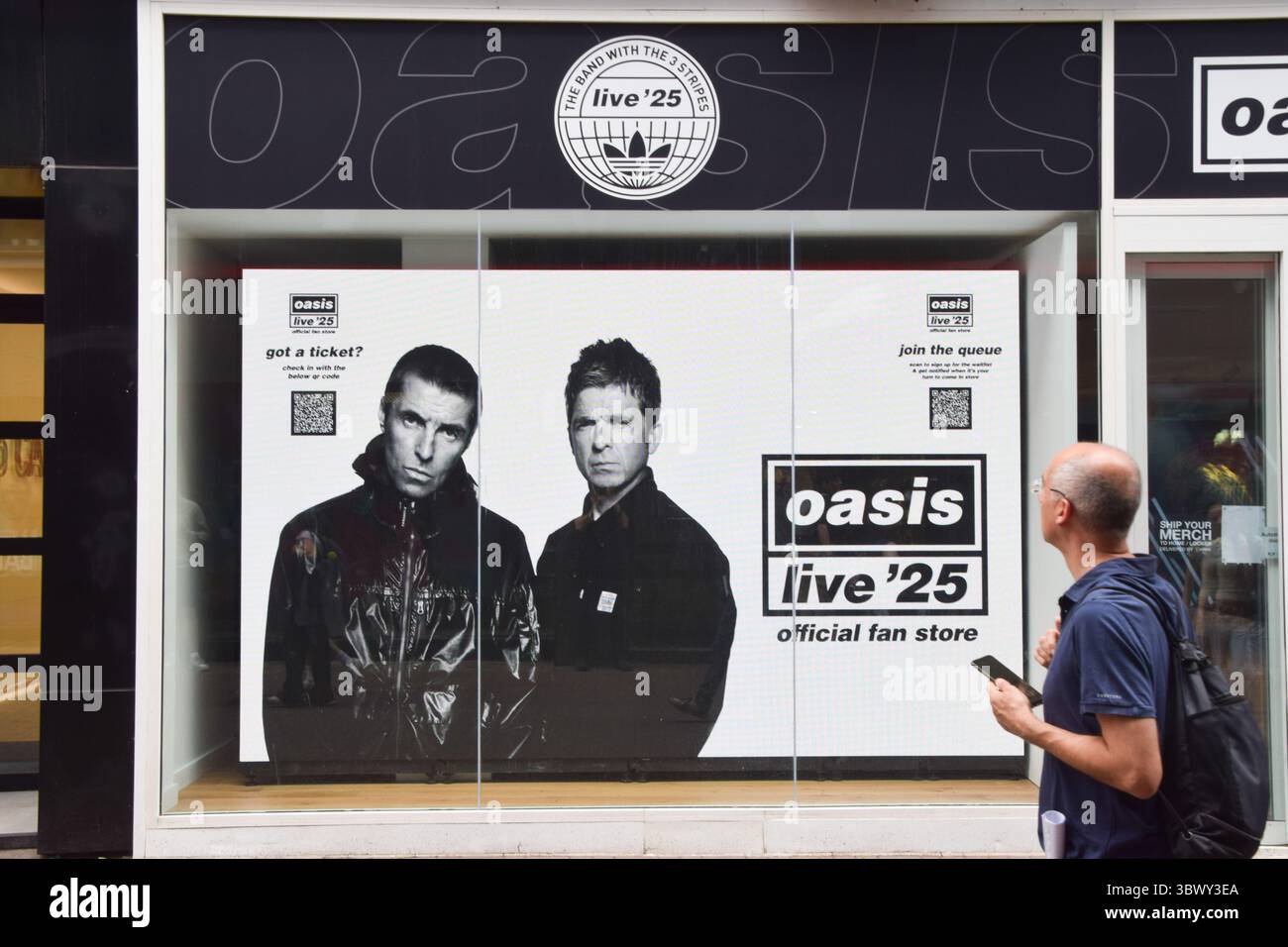 London, UK. 17th July 2025. Exterior view of the Oasis Live '25 pop-up ...