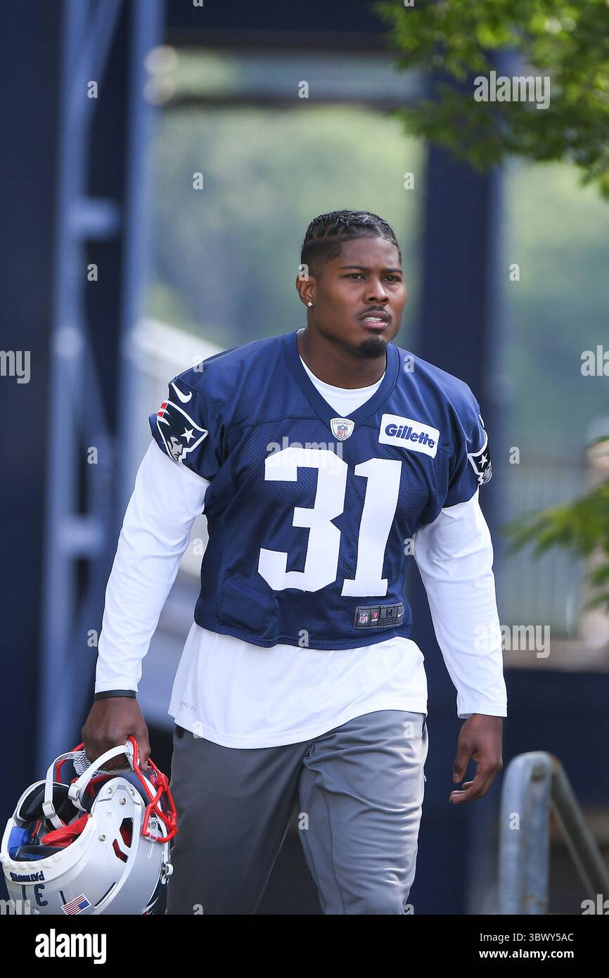 Thursday, July 29, 2021: New England Patriots defensive back Jonathan Jones (31) walks to the ...