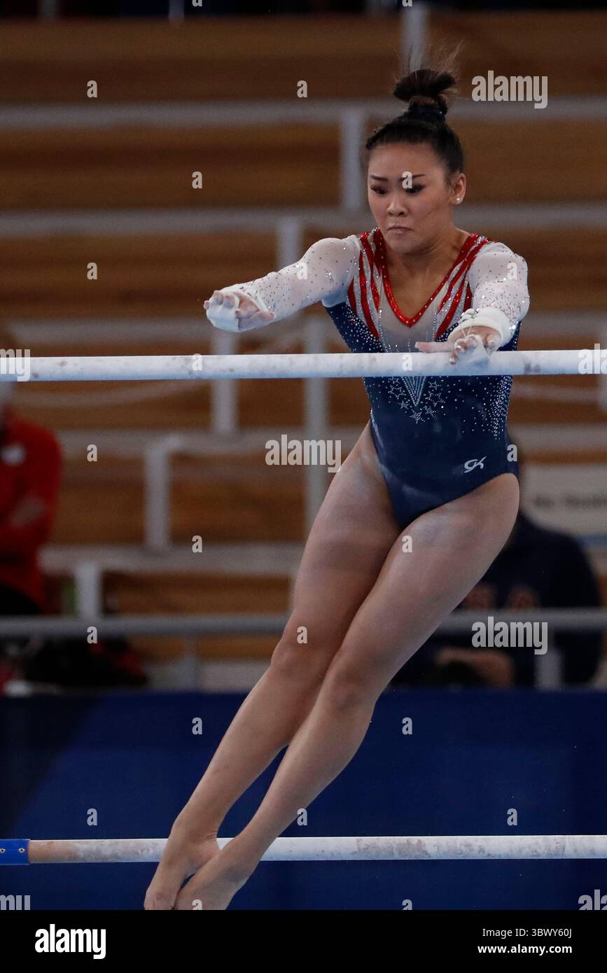 July 29, 2021, Tokyo, Kanto, Japan: Sunisa Lee (USA) on the uneven bars ...