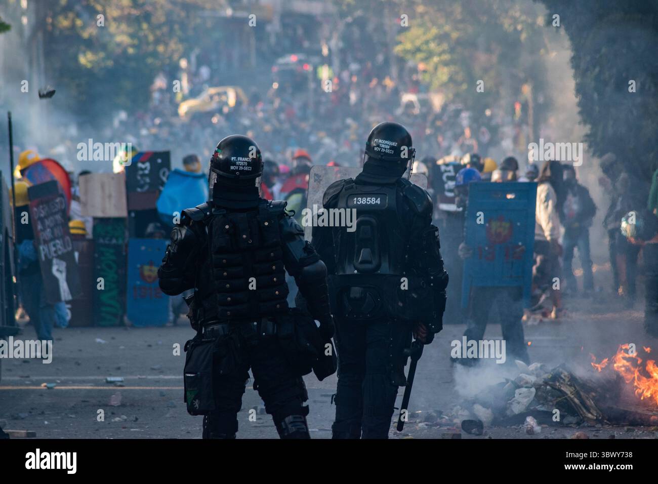 July 28, 2021, Medellin, Antioquia, Colombia: Two Colombia's riot ...