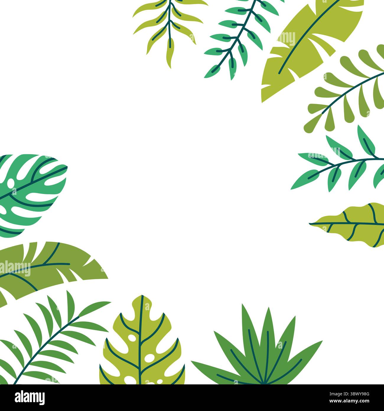 Square frame leaf exotic Stock Vector Images - Alamy