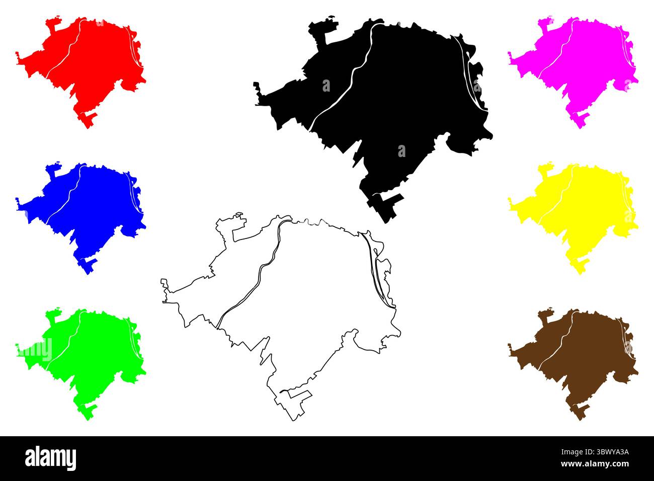Kawagoe city (Japan, Nihon-koku or Nippon-koku, Kanto region) map ...