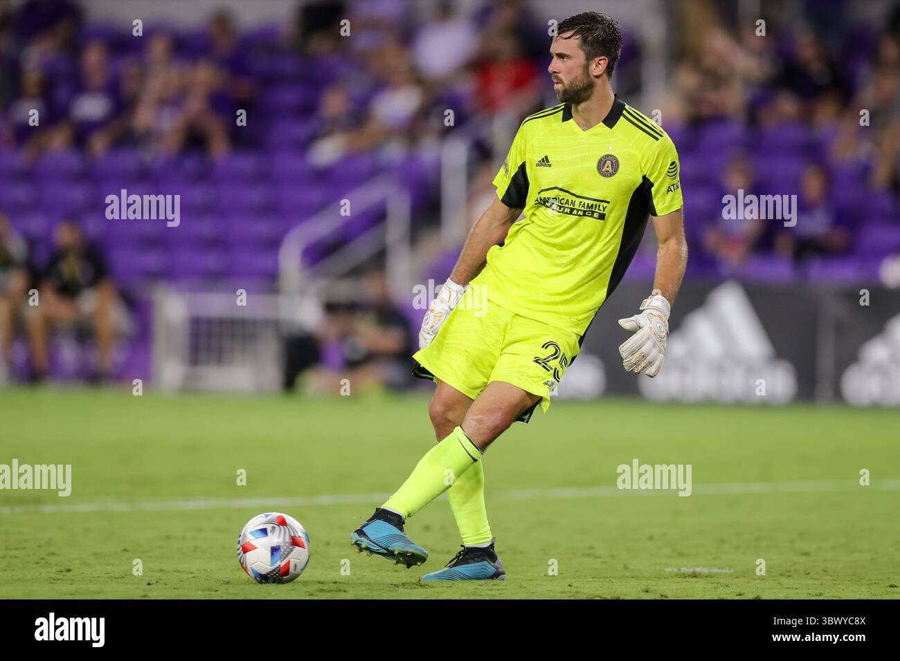 July 30, 2021: Atlanta United goalkeeper ALEC KANN (25) makes a pass ...