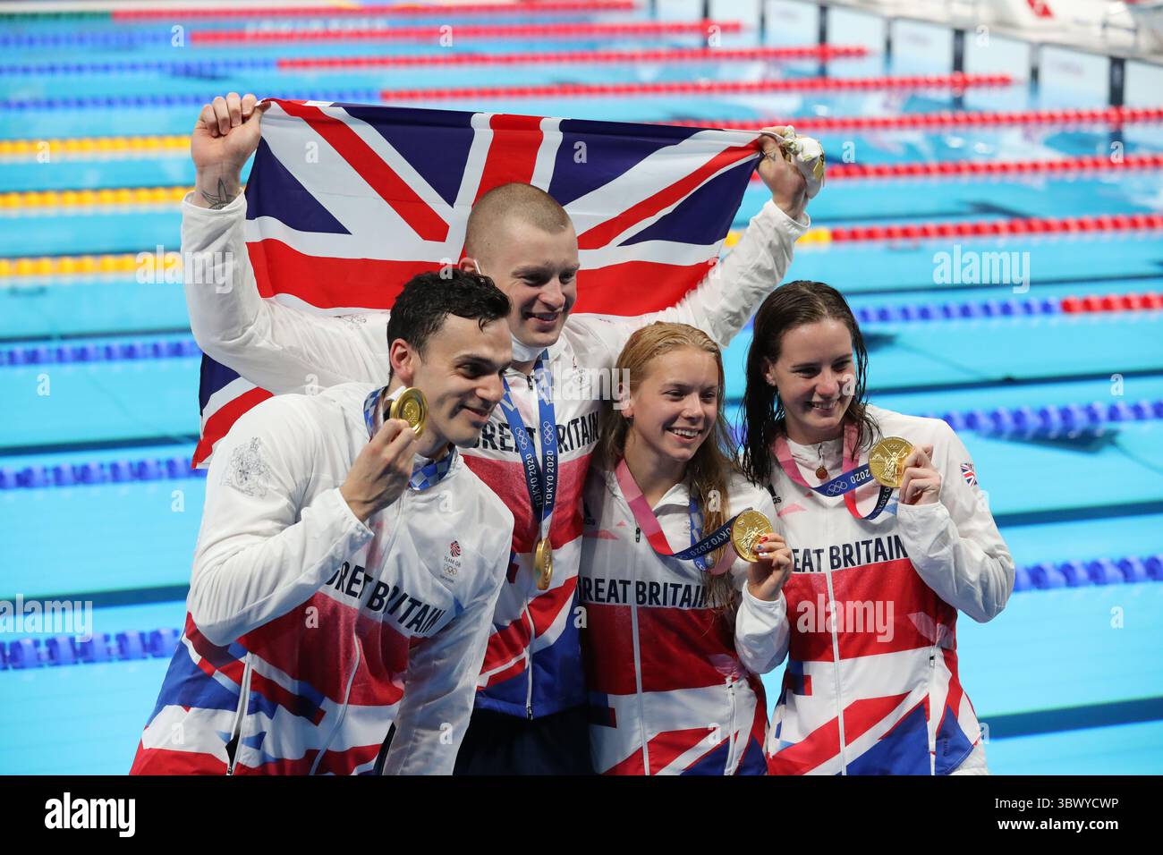 July 31, 2021, Tokyo, Kanto, Japan: Great Britain mixed 4x100m medley ...