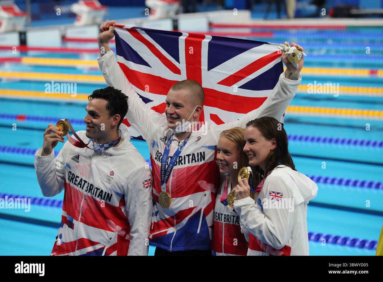 July 31, 2021, Tokyo, Kanto, Japan: Great Britain mixed 4x100m medley ...