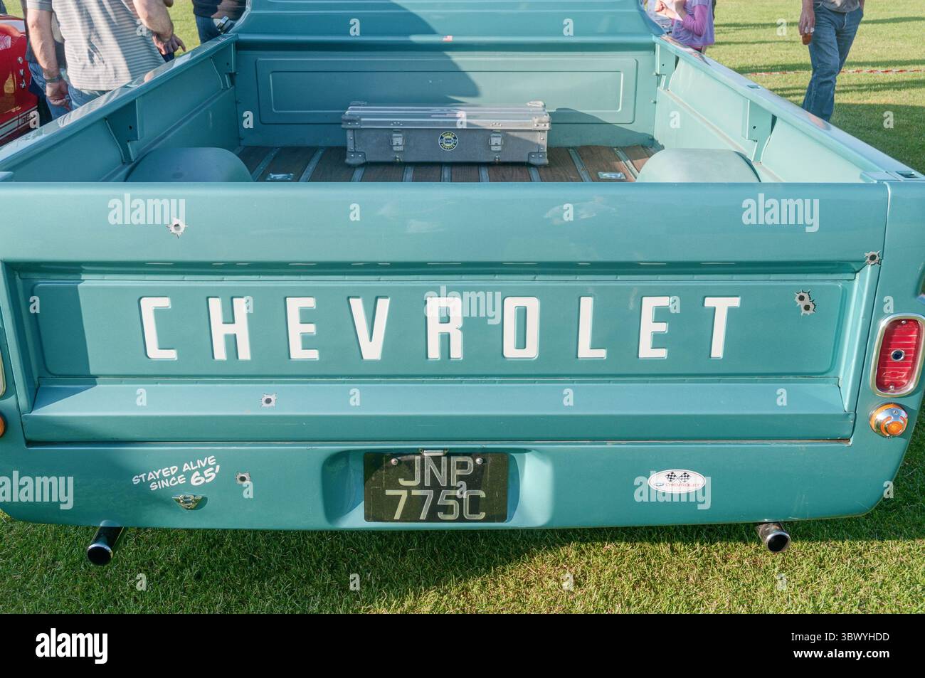 A green Chevrolet pickup truck at a classic vehicle show in Yorkshire ...