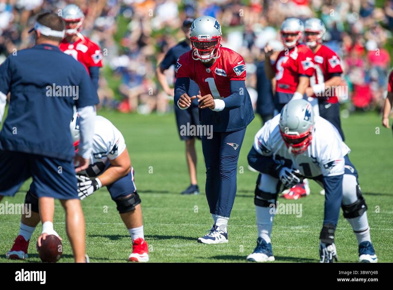 July 31, 2021; Foxborough, MA, USA; New England Patriots quarterback ...
