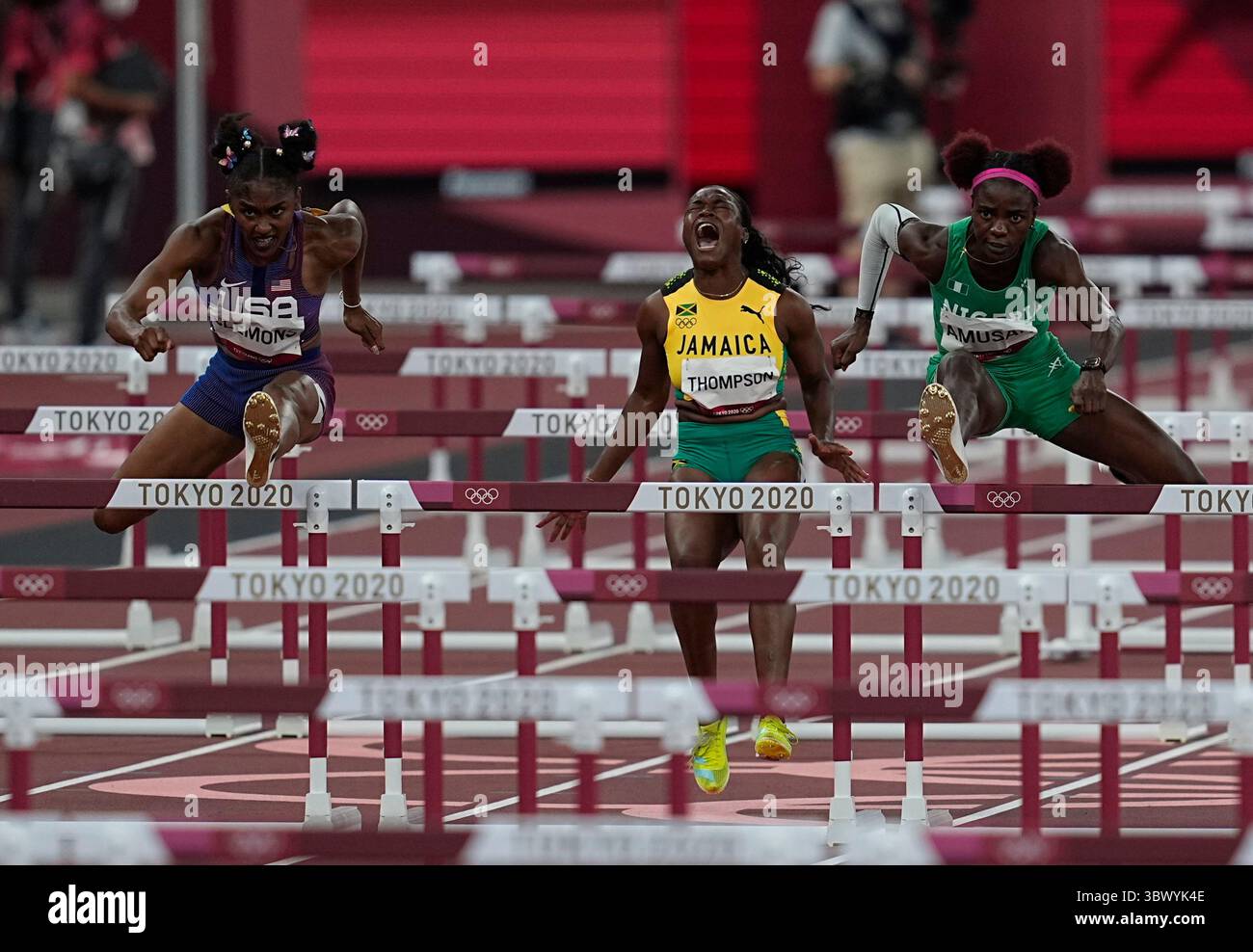 August 1, 2021: Yanique Thompson during 100 meter hurdles for women at ...