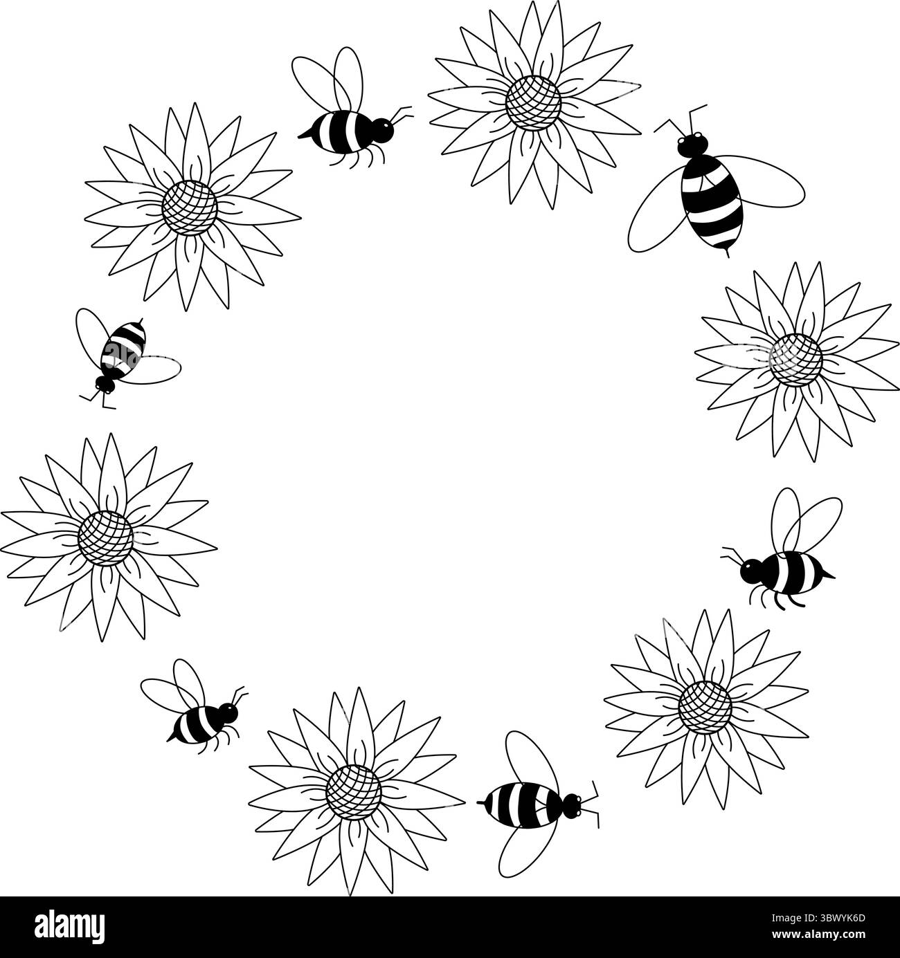 Modern bee vector Black and White Stock Photos & Images - Alamy