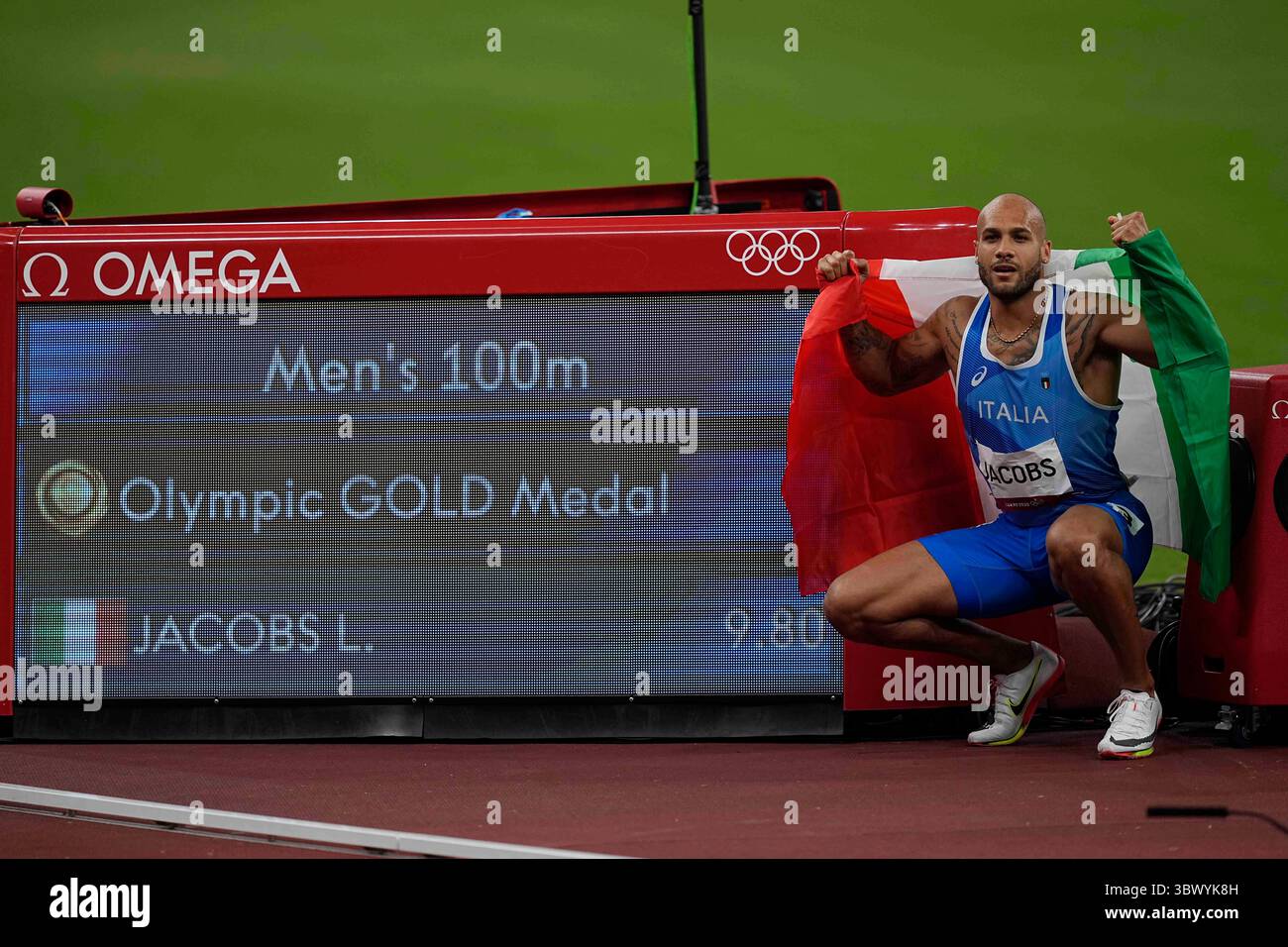 August 1, 2021: Lamont Marcell Jacobs winning the 100 meter for men at ...