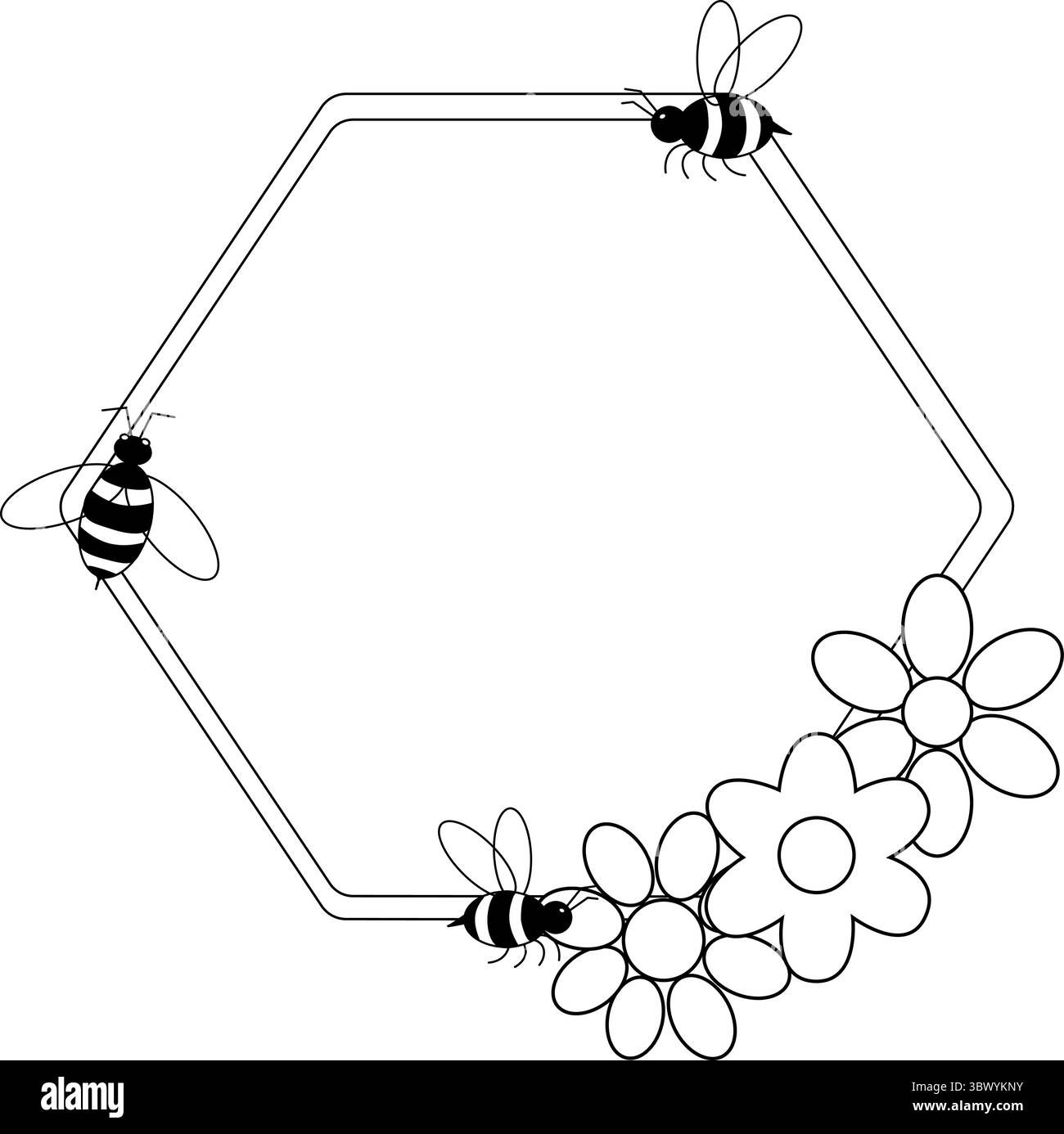 Bright hexagon graphic Black and White Stock Photos & Images - Alamy