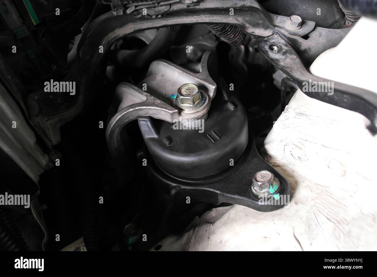 Engine mount or motor mount close-up, engine vibration damper, car part ...