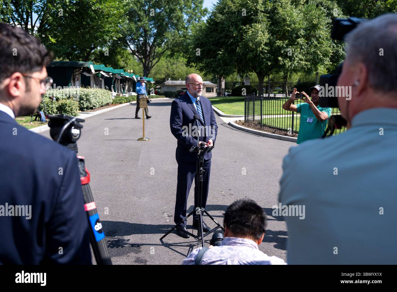 Office of Management and Budget Director Russell Vought speaks with ...