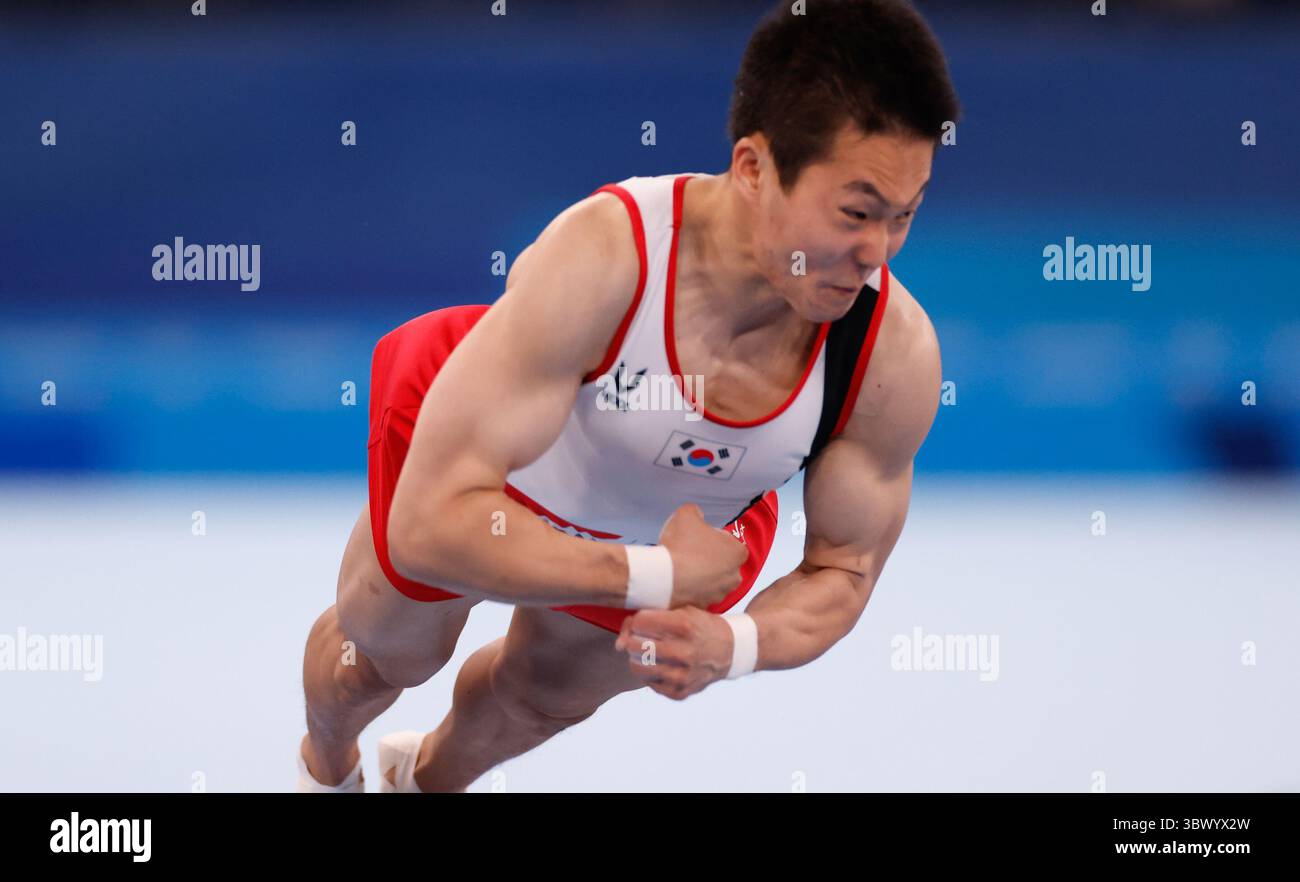 August 2, 2021, Tokyo, Kanto, Japan: Koreaâ€™s Jeahwan Shin is the gold ...