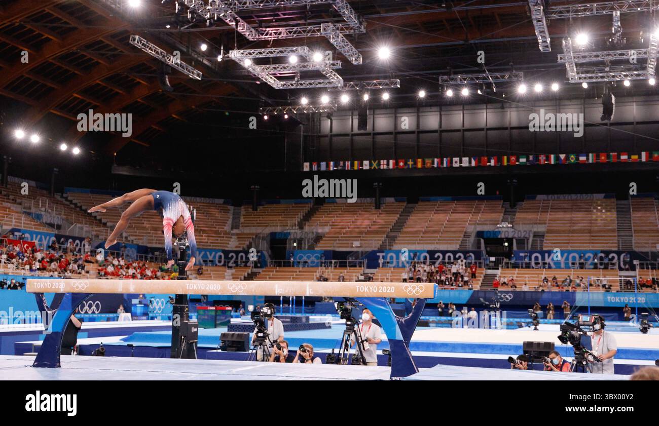 August 3, 2021, Tokyo, Kanto, Japan: Simone Biles during her bronze ...