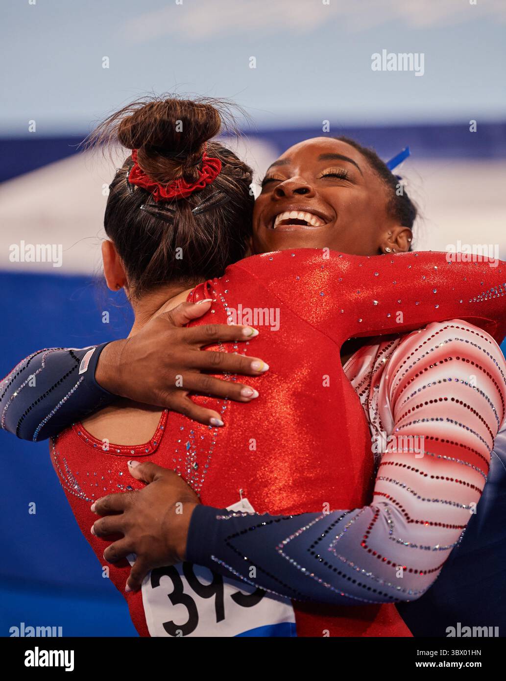 August 3, 2021, Tokyo, Kanto, Japan: Team USA's SIMONE BILES celebrates ...