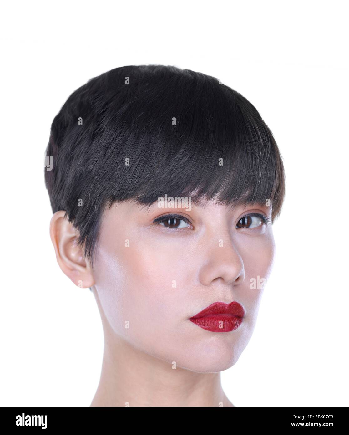 Radiant woman bold red lipstick hi-res stock photography and images - Alamy