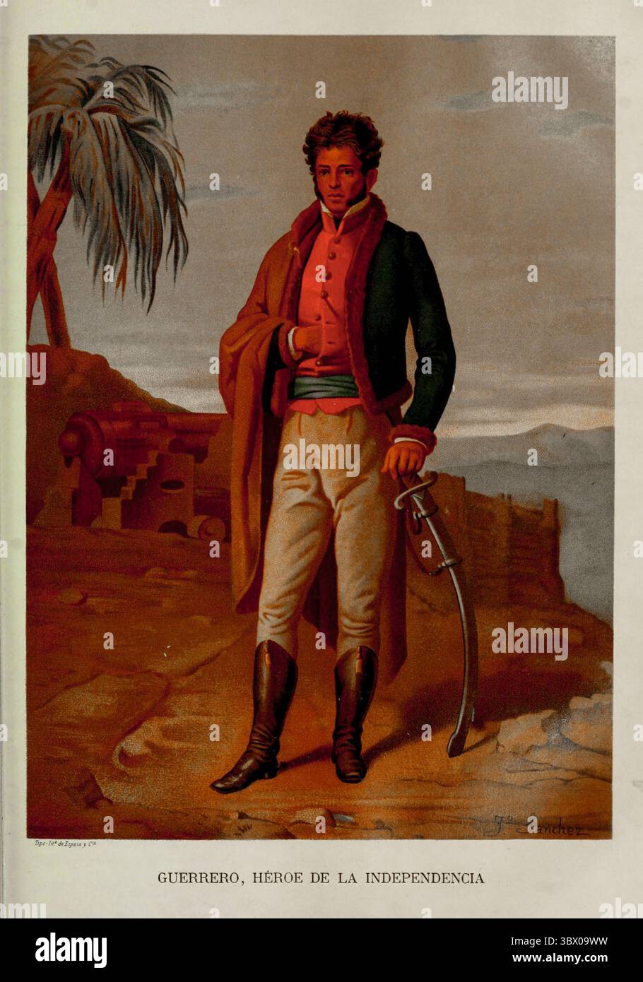 Mexican historical portrait of Vicente Ramón Guerrero Saldaña, hero of ...