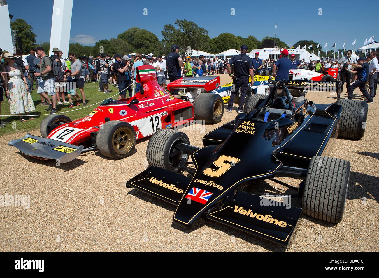 Lotus 79 John Player Special F1 car and Ferrari 312 B3 F1 car, (ex Niki ...