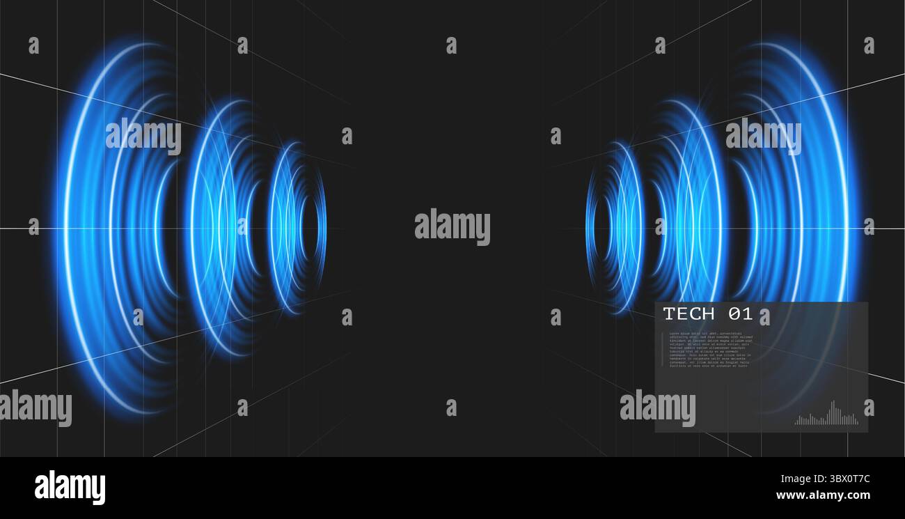 Circle sound wave visualization. Wifi range. Signal concentric circle ...