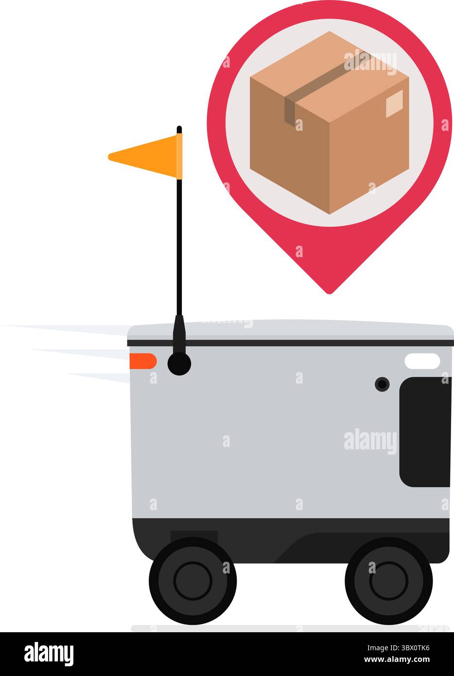 Autonomous delivery robot carrying a parcel, shipment and robotics ...