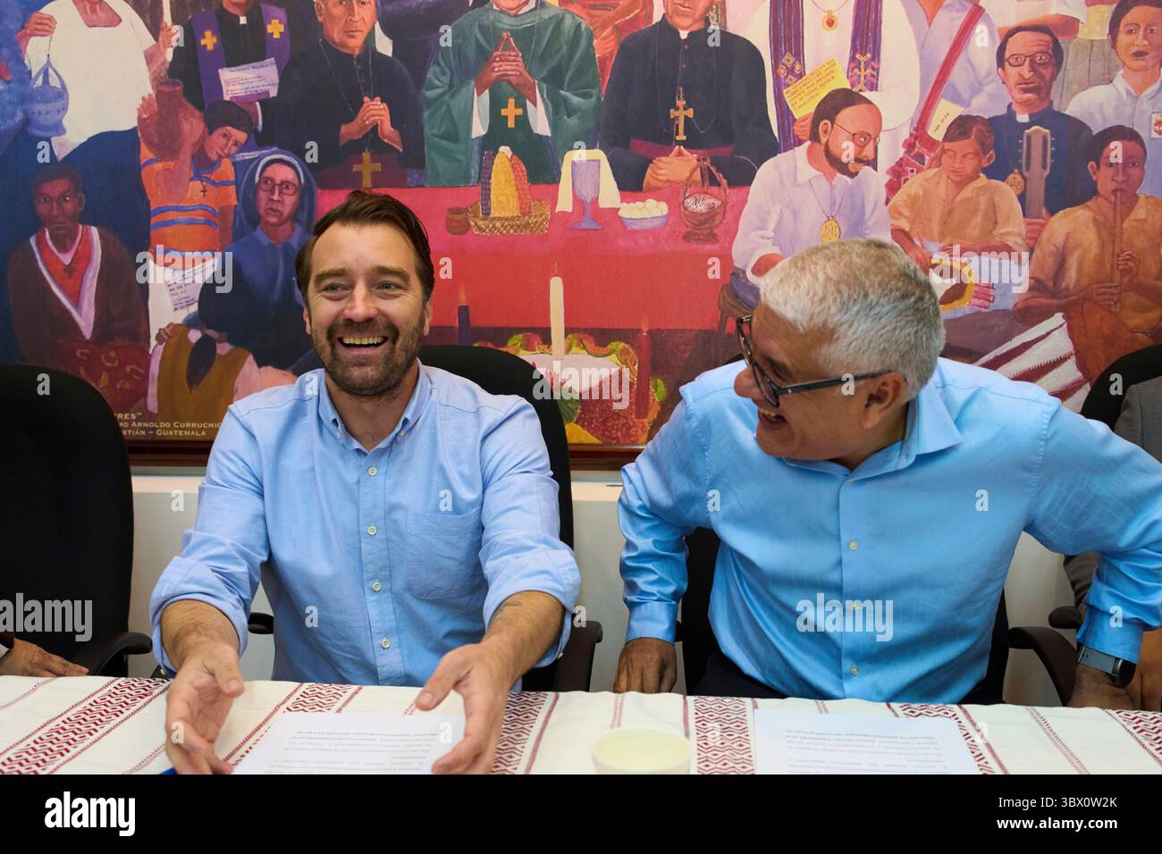 Noah Bullock, left, and Abraham Abrego, of the human rights ...