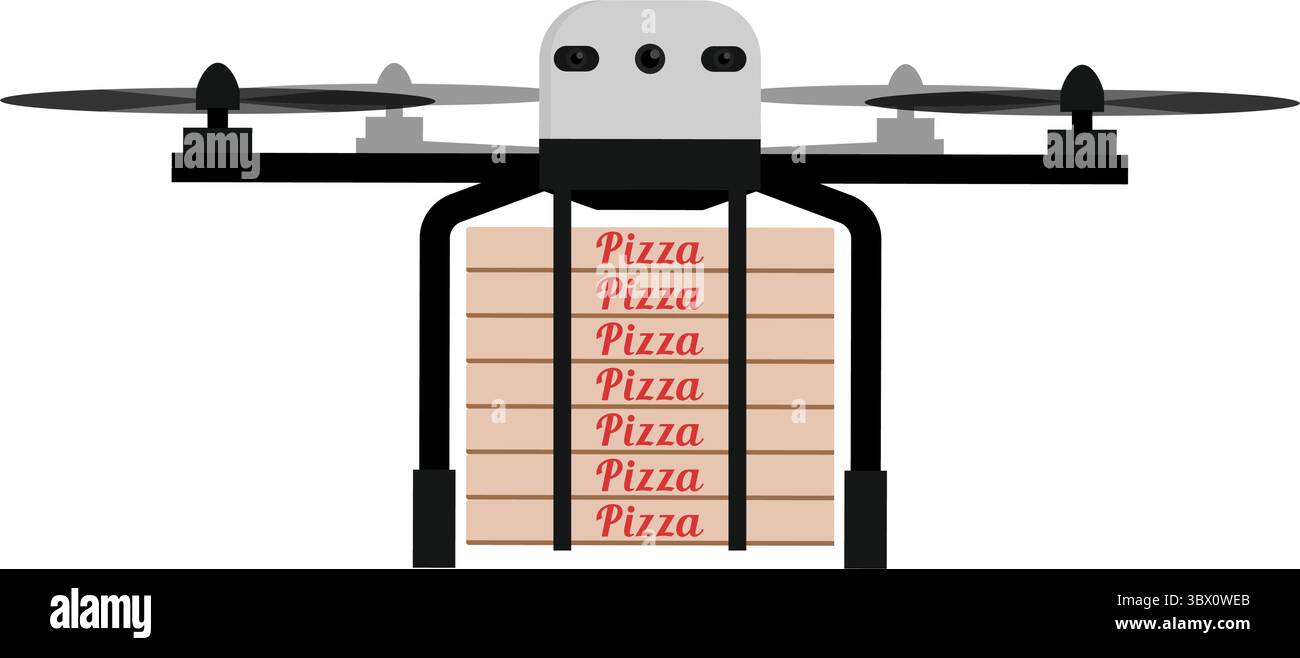 Drone delivering pizza boxes fast hi-res stock photography and images ...