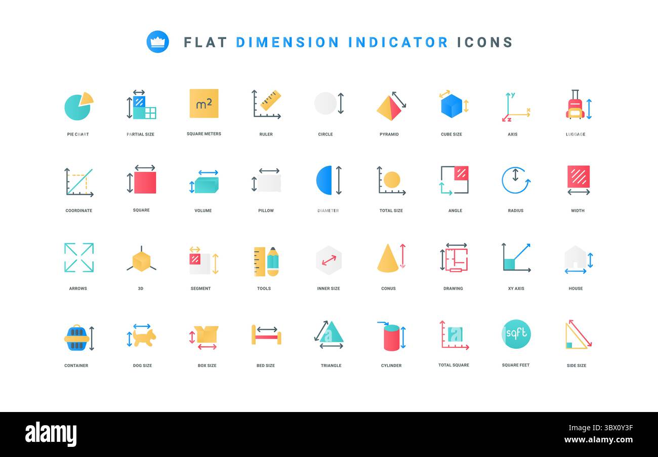 Luggage and pet carrier, package box and room size, ruler thin symbols ...