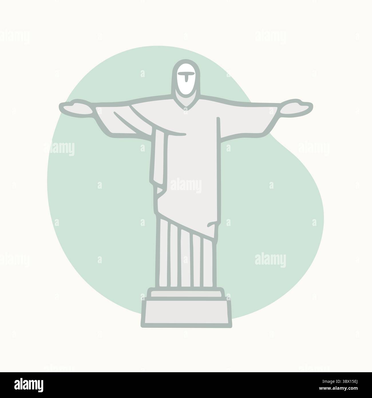 Minimal vector illustration of Christ the Redeemer in Rio Stock Vector ...