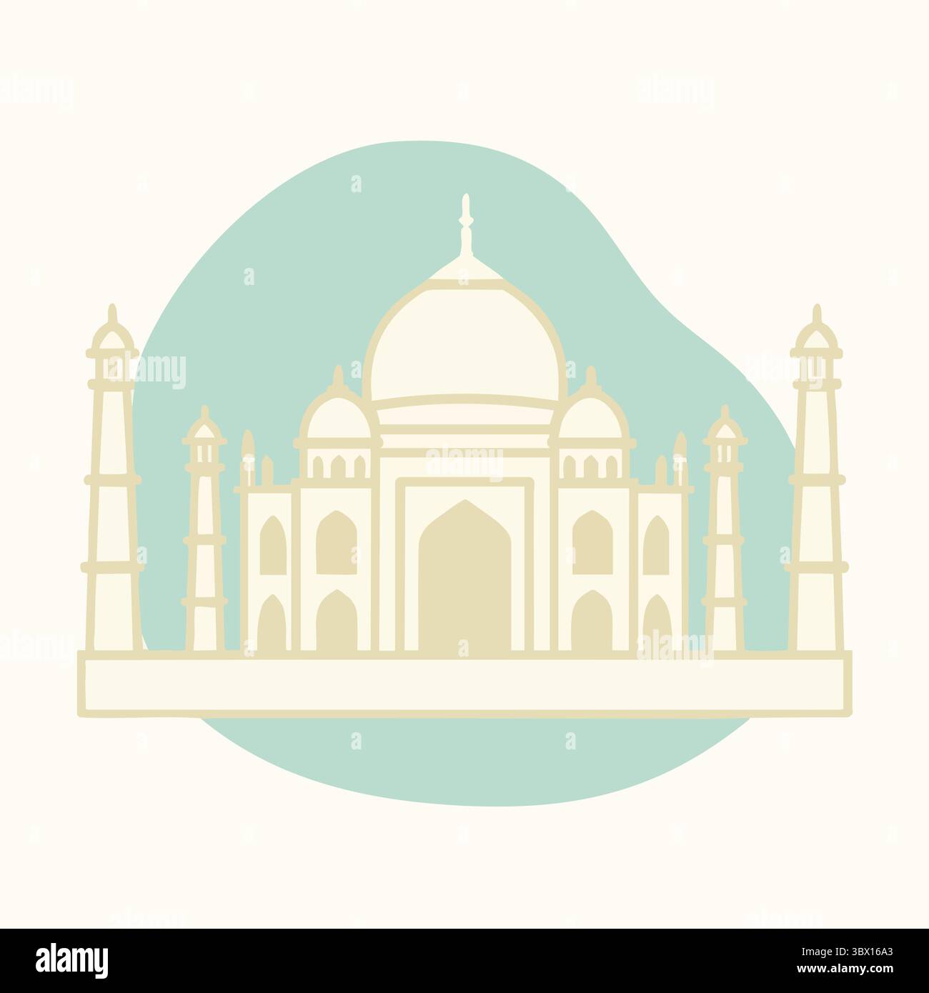 Flat vector illustration of Taj Mahal in India Stock Vector Image & Art ...