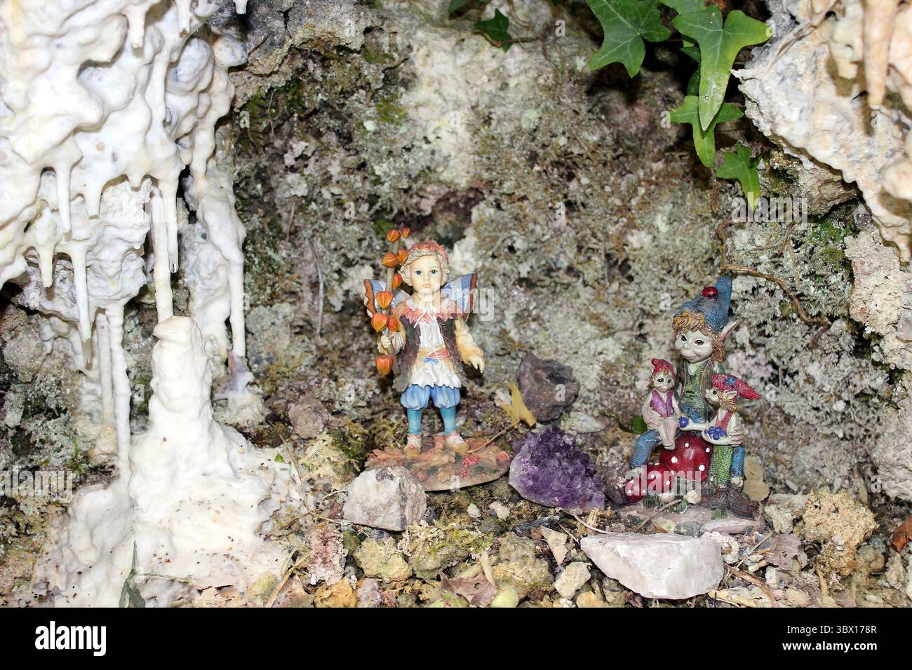 Fairy Grotto, Limestone Cave Overhang, Wooded Lime Heap beside Minera ...