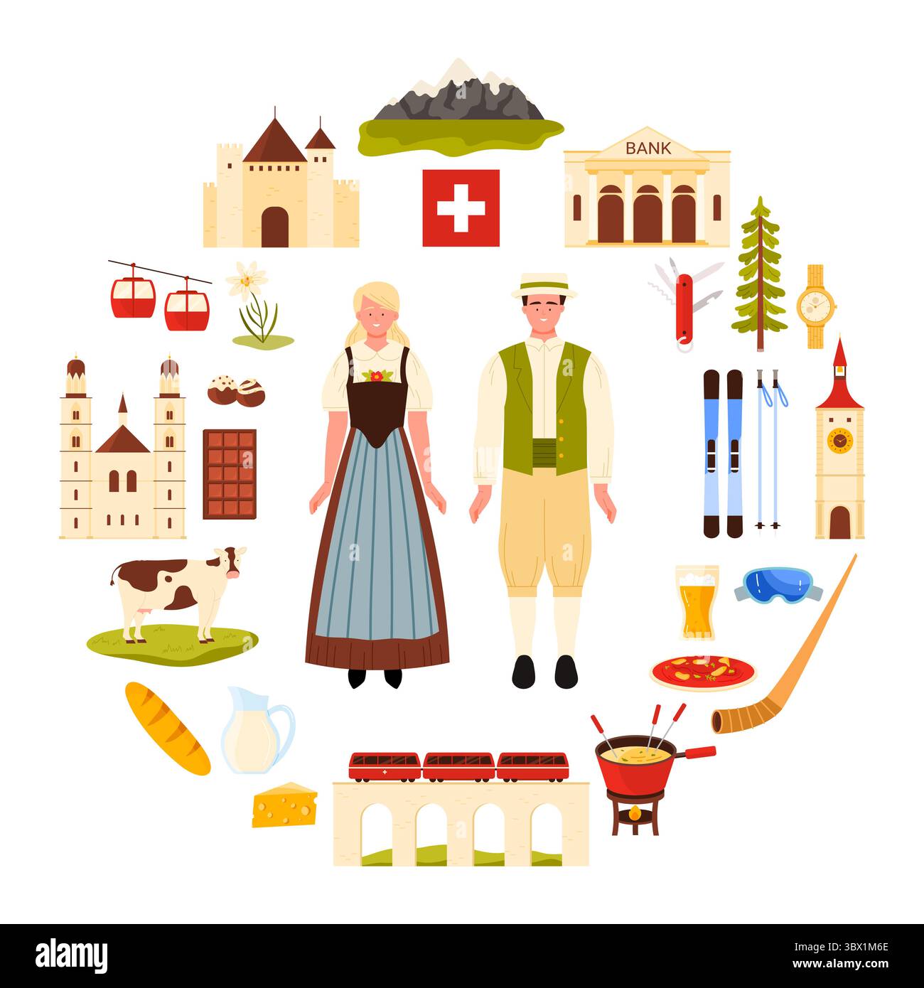 Switzerland culture elements, Swiss people in traditional dress ...