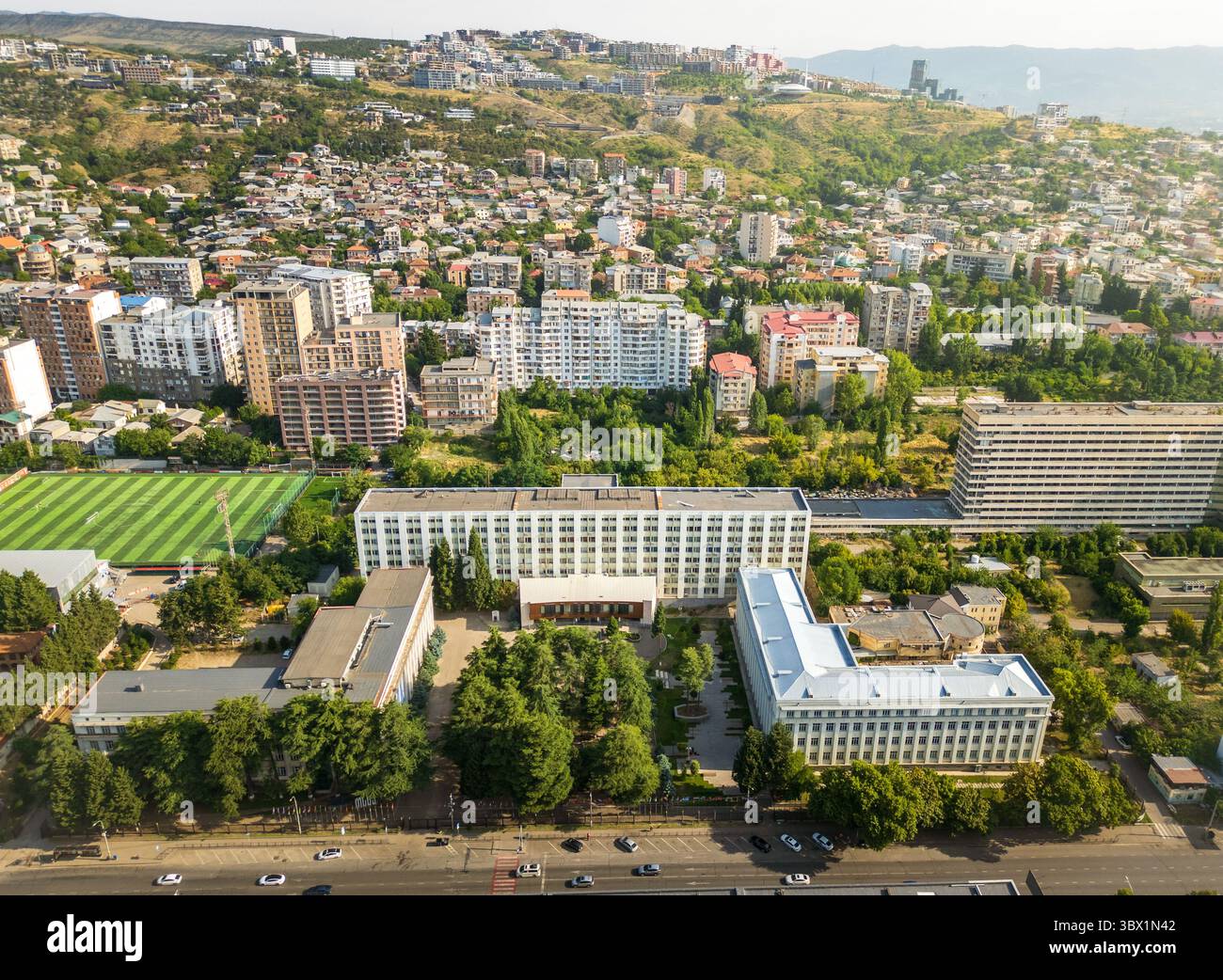 Tbilisi, Georgia - 15th july, 2025: Aerial view Tbilisi state medical ...