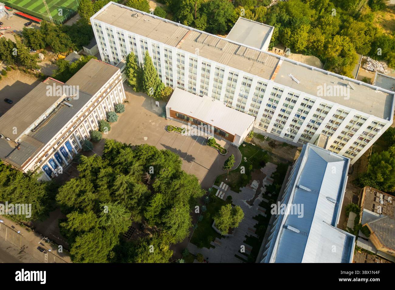 Tbilisi, Georgia - 15th july, 2025: Aerial view Tbilisi state medical ...