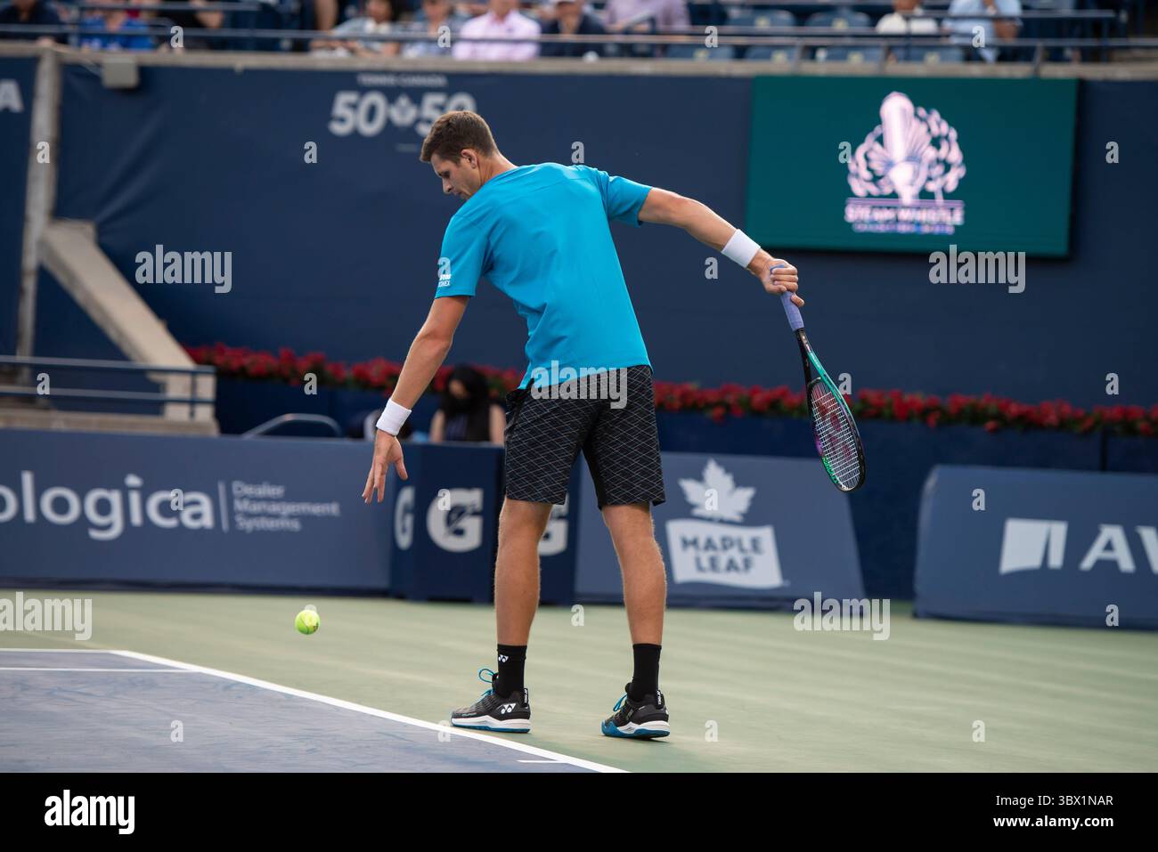 August 13, 2021, Toronto, Ontario, Canada: Hubert HurkaczÂ returns the ...