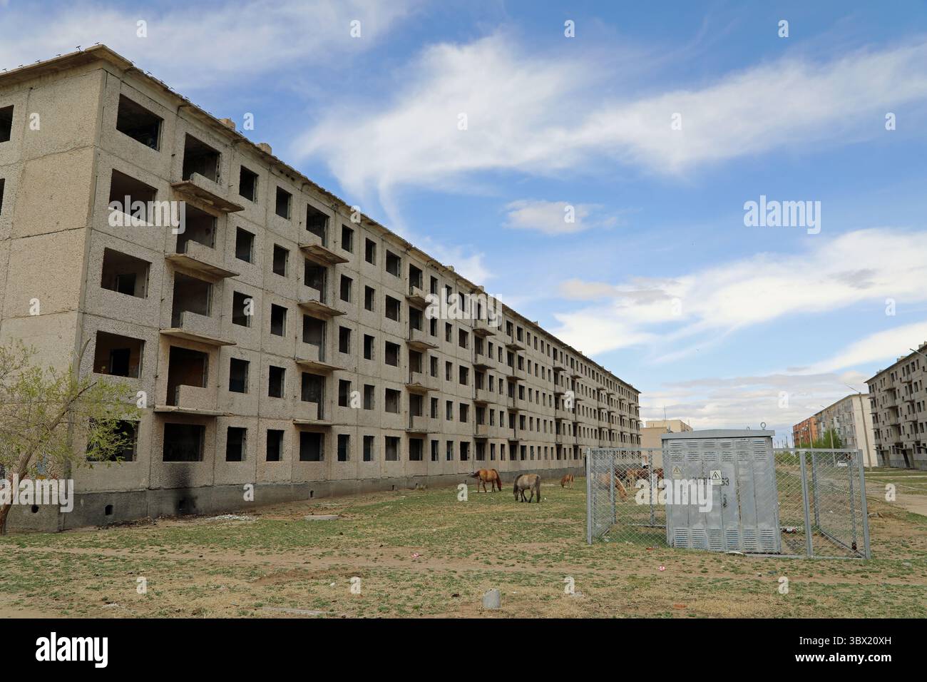 Abandoned apartment blocks built for the Soviet military in Mongolia ...