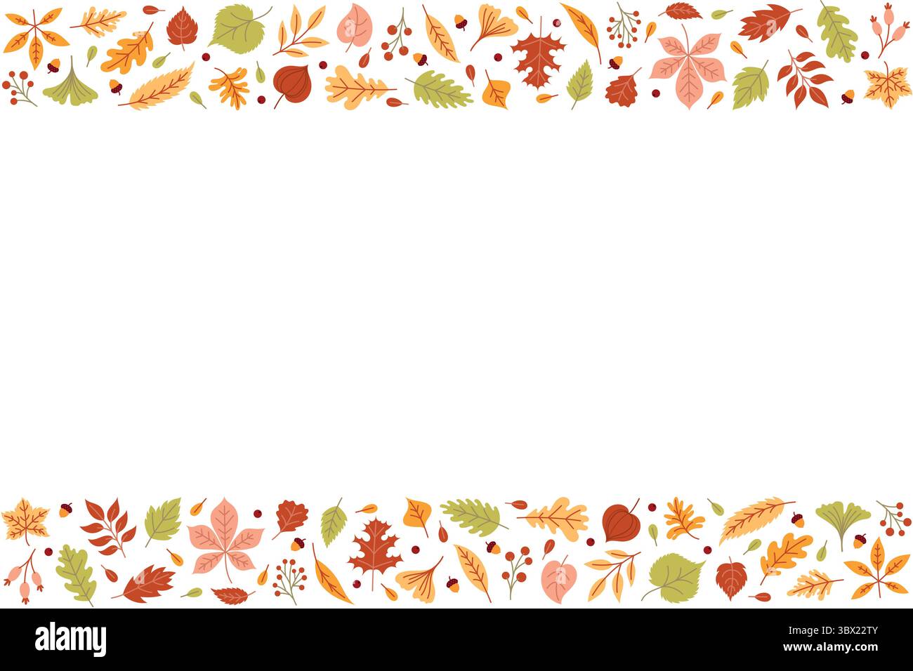 Leaf frame horizontal border Stock Vector Images - Alamy