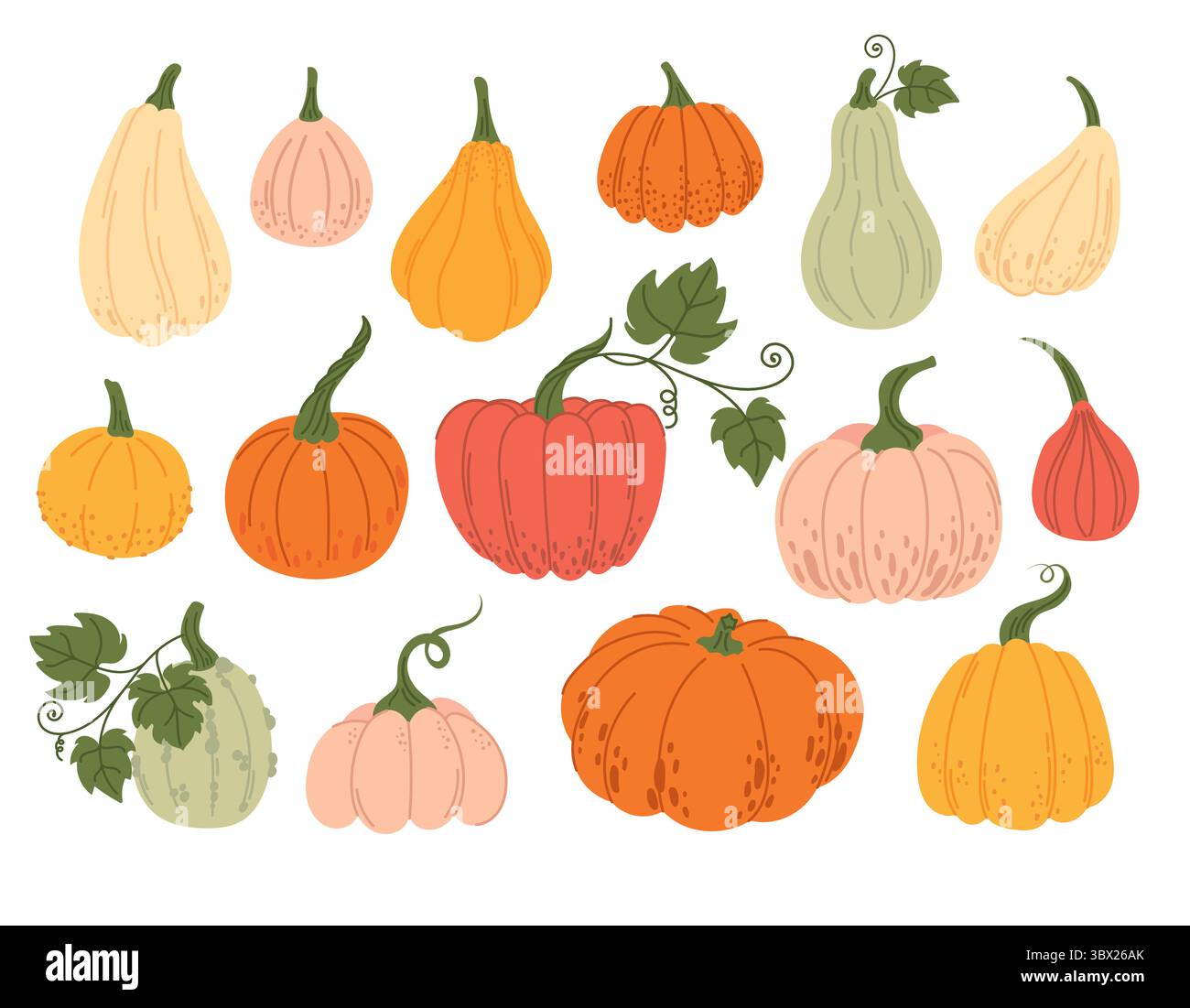 Large flat orange pumpkins Stock Vector Images - Alamy
