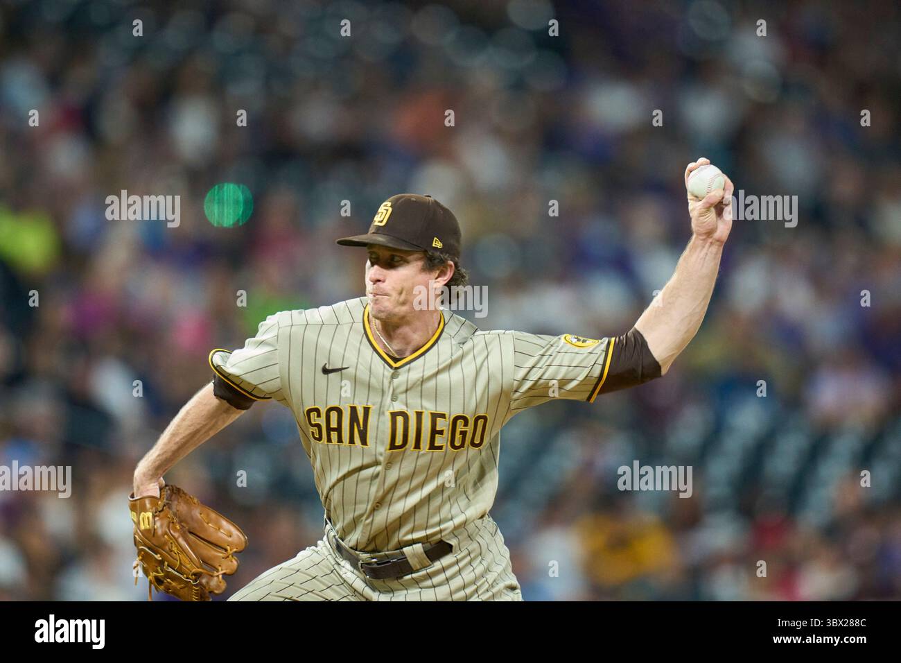 August 17 2021: San Diego pitcher Tim Hill (25) throws a pitch during ...
