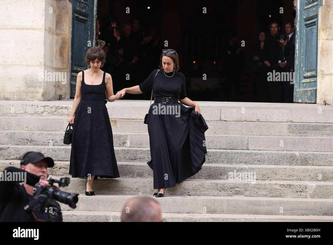 Manon Ardisson and Ninon Ardisson attending the Funeral of Thierry ...