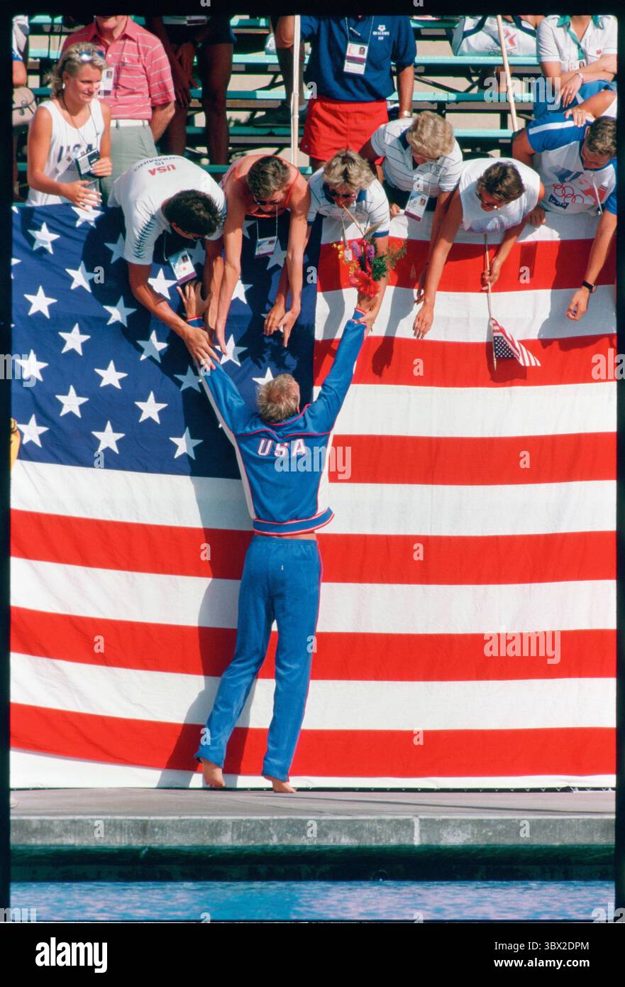 August 4, 1984, Los Angeles, California, USA: Rowdy Gaines is ...