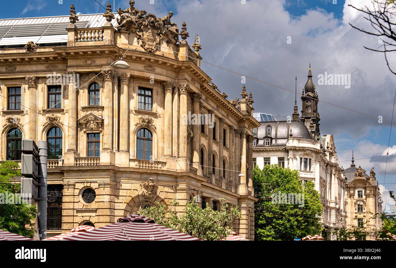Baroque Architecture In Munich: Ornate Historic Building With Sculpted ...