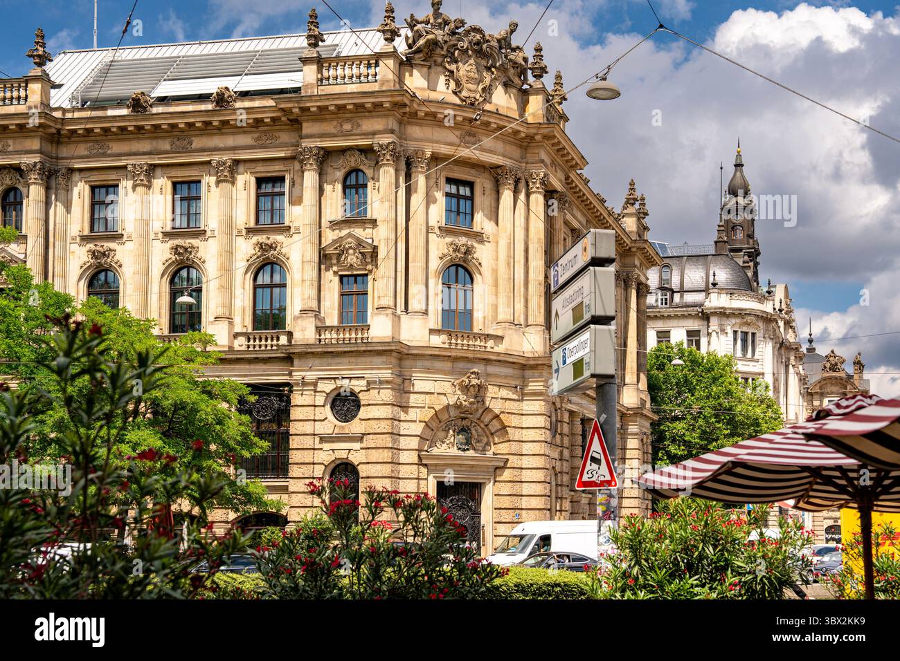 Baroque Architecture In Munich: Ornate Historic Building With Sculpted ...